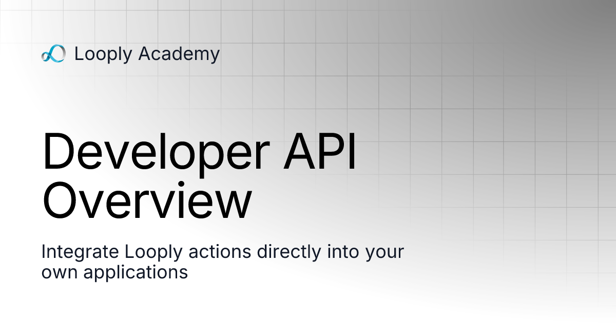 Developer API Overview | Looply Academy